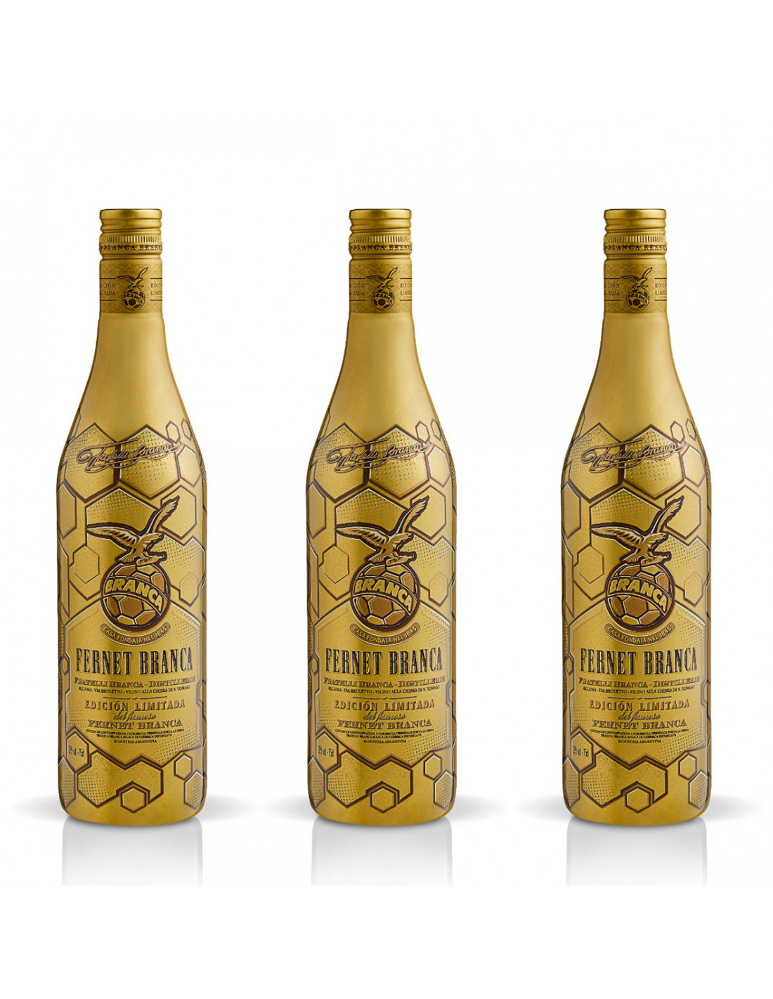 FERNET BRANCA - EDICION MUNDIAL 3 unidades x 750ml.